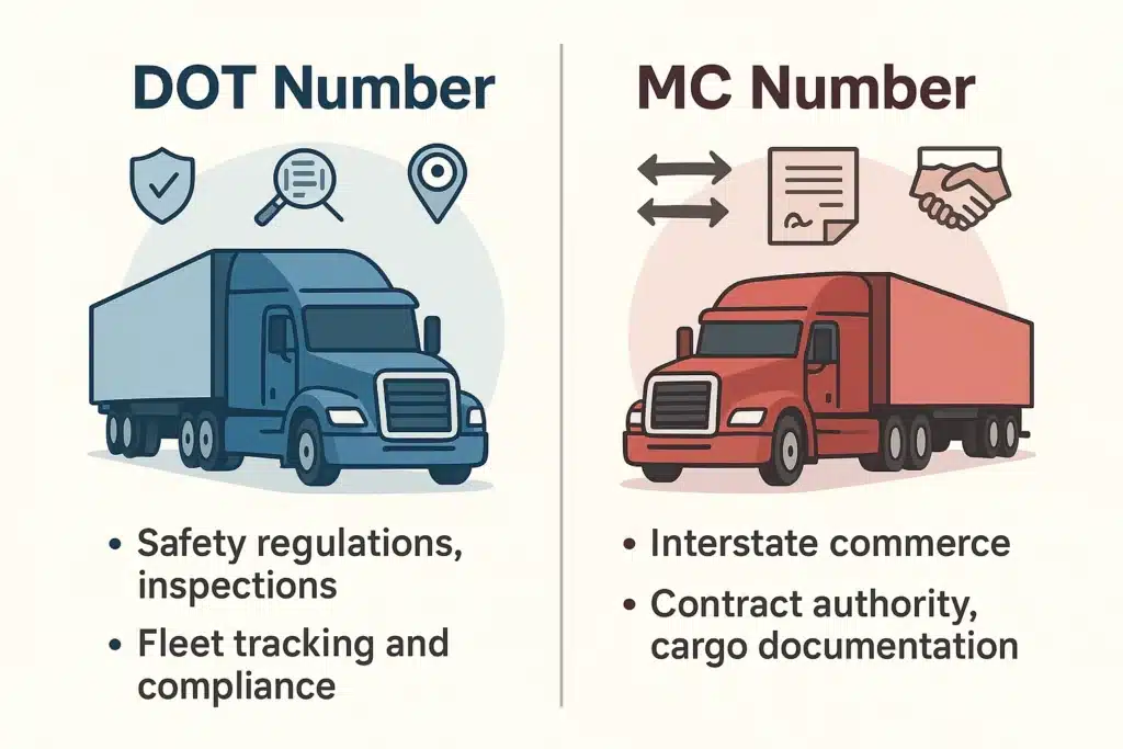 DOT and MC Number - Vehicle Safety and Operating Authority Permits